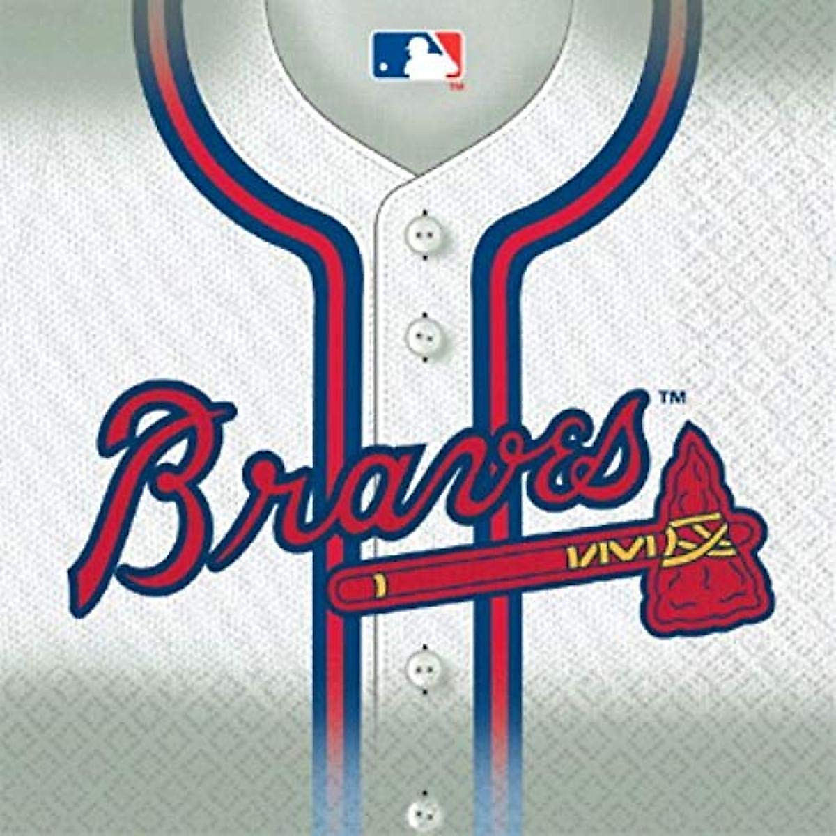 Multicolored Atlanta "Braves" Luncheon Napkins, 6.5" (Pack of 16) - Unique Design & Premium Quality Paper Napkins, Perfect for Sports Events