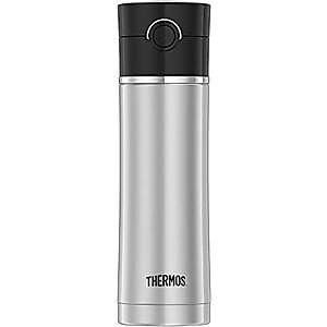 Thermos Sipp 16-Ounce Leak Proof Drink Bottle with Tea Infuser, Black, Stainless Steel