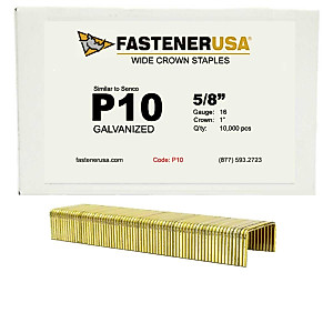 5/8" Leg x 1" Crown 16GA GALV P10 Staples 10,000ct | P10