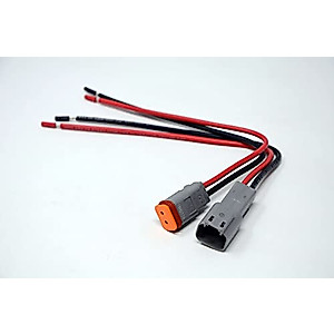 Deutsch DT 2-pin Pigtail Kit, 16AWG NMMA ABYC USCD Certified Boat RV Wire, 600V, Made in USA