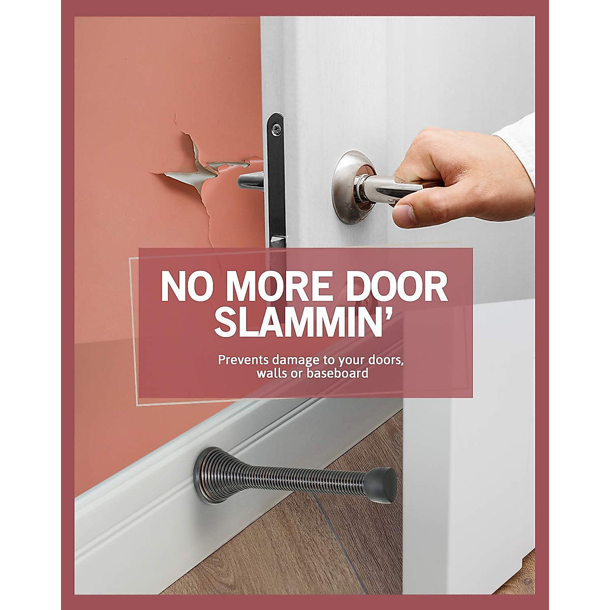 Jack N’ Drill 11-Pack Door Stopper 3 ¾-inch Heavy Duty and Flexible Door Stop to Protect Walls and Doors for Home or Office, Easy to Install and 100% Child and Pet-Friendly