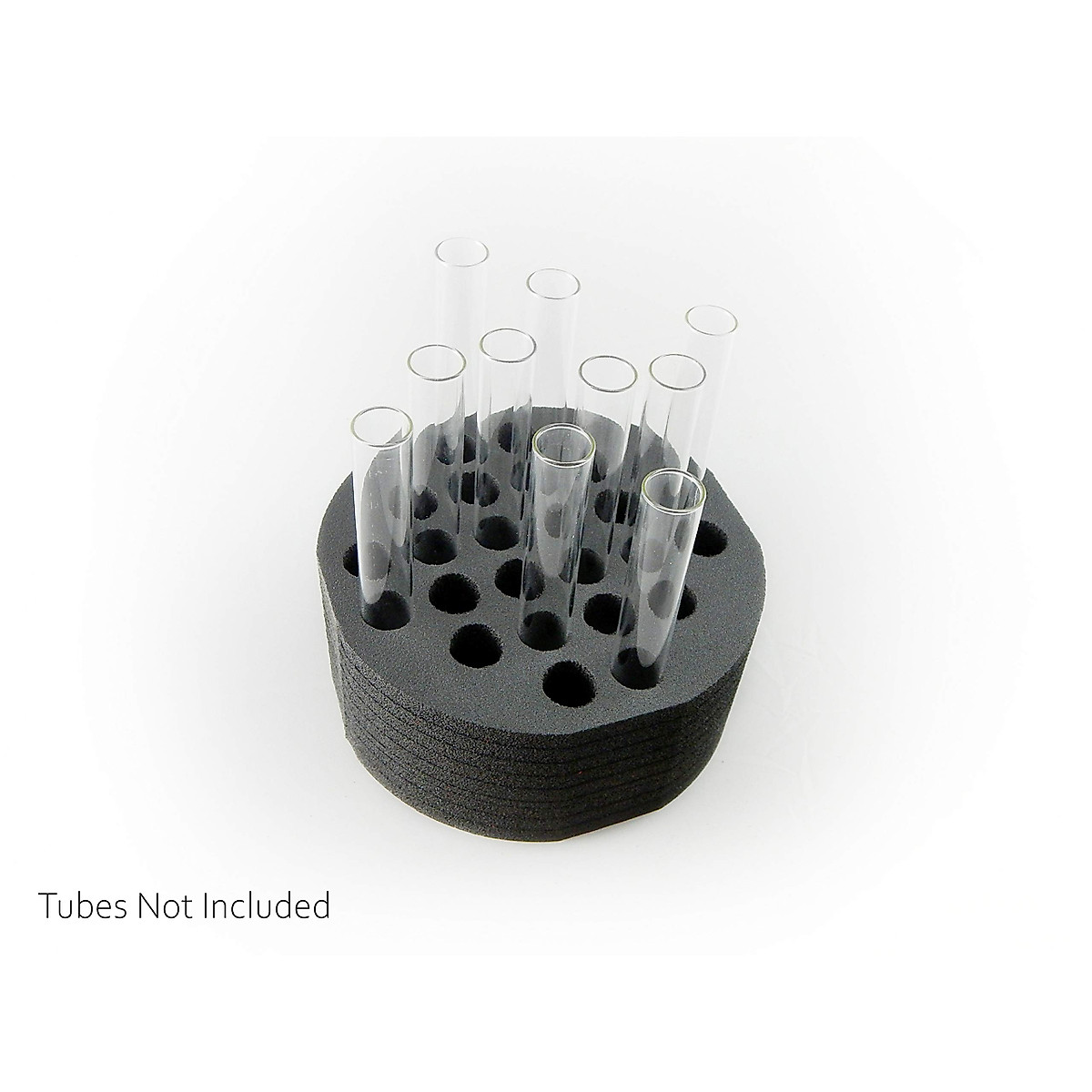 Polar Whale 2 Test Tube Racks Black Foam Round Shaped Holder Storage Organizer Stand Transport Holds 24 Tubes Fits up to 20mm Diameter