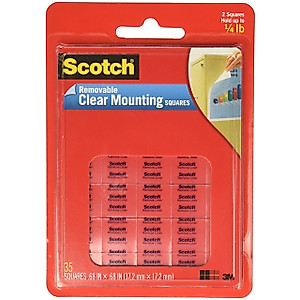 Scotch(R) Removable Wall Mounting Tabs, 11/16in. x 11/16in, Clear, Box of 35