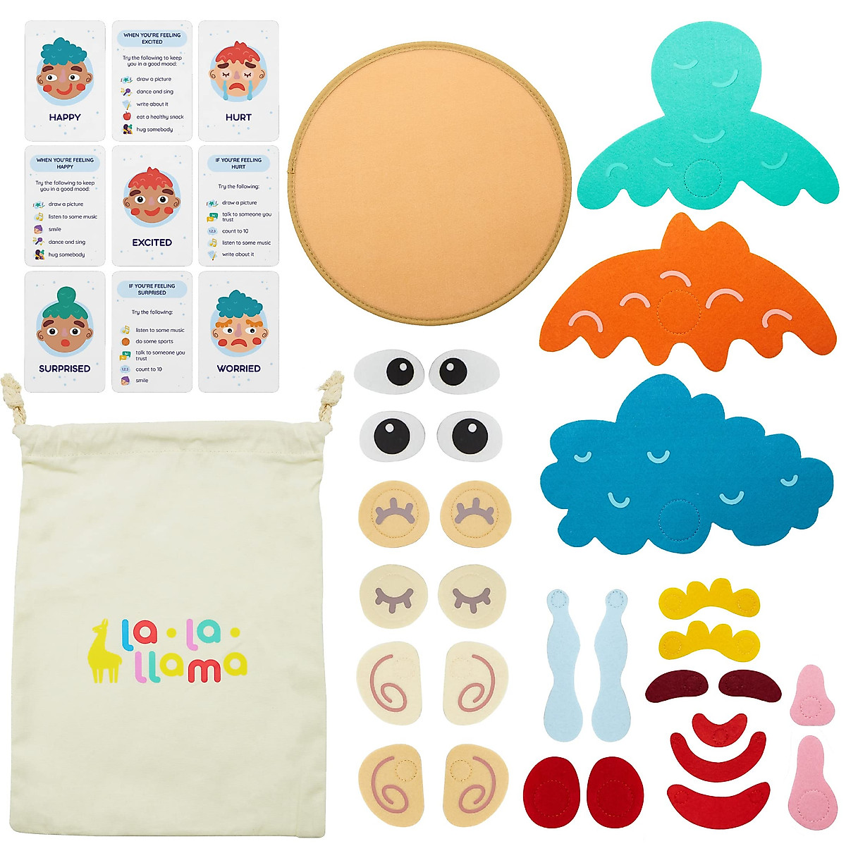 Social Emotional Games for Kids & Toddlers - Make Faces to Describe Feelings & Emotions - 9 Emotion Cards - Social Emotional Learning Activities Toy for Home Classroom - Gift for 3 4 Year Old Girl Boy