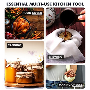 Raajsee Cheese Cloths Grade 100, 12 Sq Feet - 1.4 Sq Yards Unbleached 100% Organic Cotton Fabric - Reusable Ultra Fine Mesh Muslin Cloth - Cheesecloth For Straining Cooking,Baking,Cheese Making