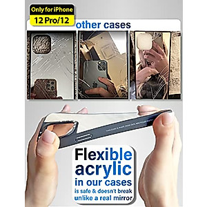 VIROMO Mirror Case for iPhone 12/12 Pro (ONLY) with Screen Protectors [2 Pack], Shockproof Soft Corners, Bye Bye Pocket Mirror, Cute Slim case for Girls, Womens