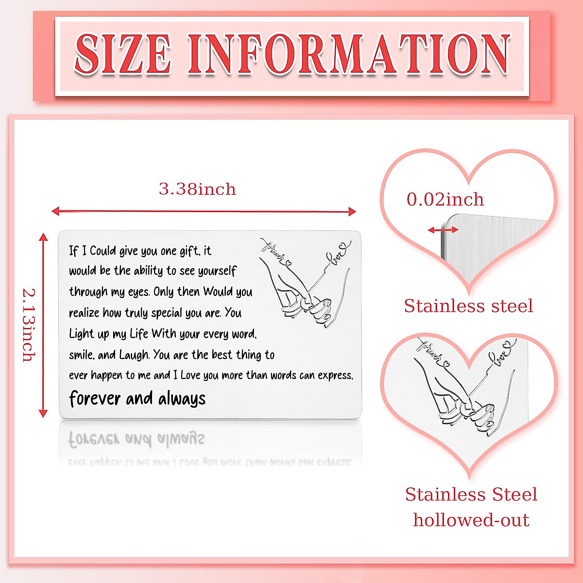 akeke Anniversary Card for Him Hubby Husband Wallet Card From Wife Engraved Wallet Insert Card I Love You Gifts Love Notes for Husband Long Distance Relationship Gifts for Him Boyfriend Han10