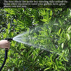 Yaogrifo Full Size Garden Hose Nozzles 2 Pack Heavy Duty Metal Pistol High Pressure Adjustable Spray Nozzles for Watering Cars Plants Flowers Pets (Black)