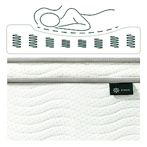 ZINUS 12 Inch Foam and Spring Mattress and SmartBase Metal Mattress Foundation Set / Bed and Mattress Set / No Box Spring Needed / Mattress in a Box, Full