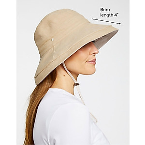 Solbari Holiday Sun Hat - UPF50+ Reversible, Foldable & Packable UV Sun Protection Hat with Full Coverage Brim and Adjustable Drawcord, Natural/Beige Under Brim, Small-Medium