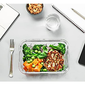 M MCIRCO 30 Pieces Glass Food Storage Containers with Upgraded Snap Locking Lids,Glass Meal Prep Containers Set - Airtight Lunch Containers, Microwave, Oven, Freezer and Dishwasher Friendly, Blue