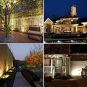 OTAHOMEE Low Voltage Landscape Lights 12V LED Landscape Lighting with Connectors,IP65 Waterproof Spotlights Outdoor Garden Yard Lawn Driveway Pathway Walls Trees Flag Lights,Warm White 3000K,4 Pack