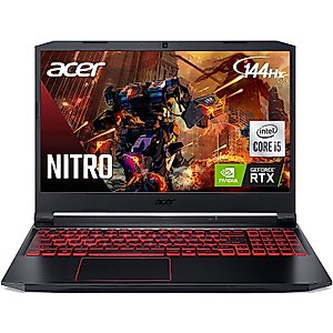 acer 2023 Nitro 5 Gaming Laptop 15.6" FHD 144Hz IPS Display Intel 4-Core i5-10300H 16GB DDR4 512GB NVMe SSD 1TB HDD NVIDIA GeForce RTX 3050TI WiFi AX USB-C HDMI2.0 Backlit Windows 10 w/RE USB Drive