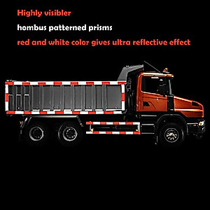 WONDER POINT 2" X 164FT DOT-C2 Reflective Tape -6" Red x 6" White Waterproof Reflector Conspicuity Tape - Safety Sticker Strips for Trailers, Cars, Trucks, Warning Tape Automative Accessories