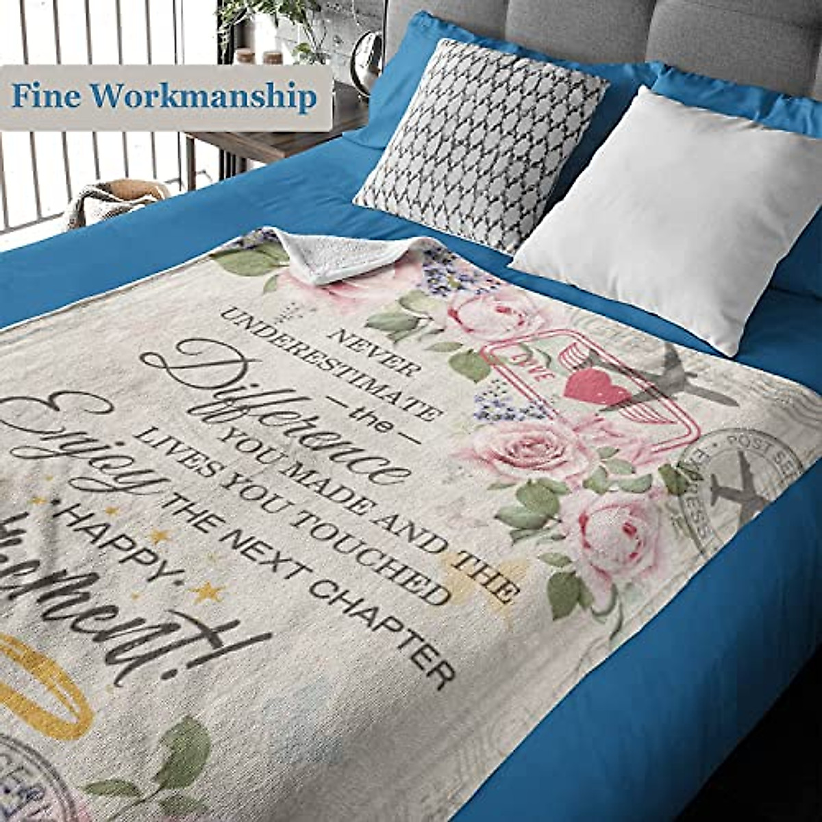 Ivivis Retirement Gifts for Women 2023, Retired Gifts for Women, Happy Retirement Gifts for Teachers Nurses Mom Grandma Friend, Farewell Gifts for Coworkers Boss, Retirement Throw Blanket 60"x 50"