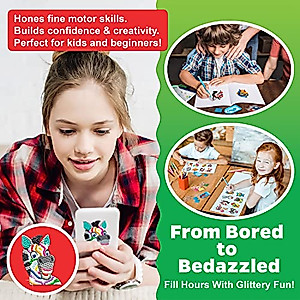 Halmolife 5D Painting Stickers for Kids and Adult Beginners Gem Paint by Numbers Diamonds Arts for Boys and Girls Ages 6 7 8-12 DIY Animals kit with Dots Gifts