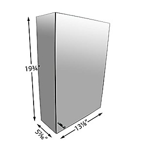Renovators Supply Manufacturing Medicine Cabinets 19 3/4 in. x 13 1/8 in. Stainless Steel Rectangular Bathroom Wall Medicine Cabinet with Mirror and Mounting Hardware Opens Left to Right 