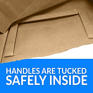 Reli. Kraft Paper Bags w/Handles (100 Pcs, Bulk) (Large 10"x6.75"x12") Brown Paper To Go/Take Out/Restaurant/Bags with Handles, Shopping Bags, Retail, Gifts | 25% larger than 10"x5"x13"