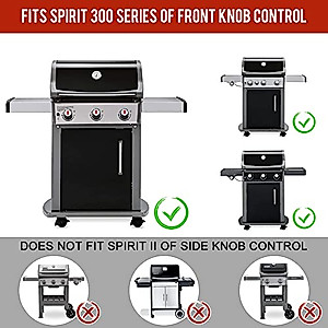 PatioGem 15.3 Inch 7636 Flavorizer Bars Replacement for Weber Spirit E-310/E-320/E-330 Flavorizer Bars, Porcelain Enameled Flavorizer Bars for Weber Spirit 300 Series with Front Knobs, 5-Pack