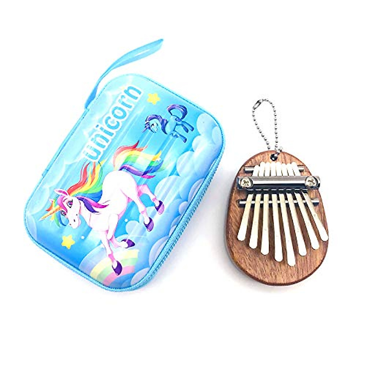 Deoukana 8 Key Mini Kalimba Exquisite Finger Mini Thumb Piano Marimba Musical Accessory Pendant Gift