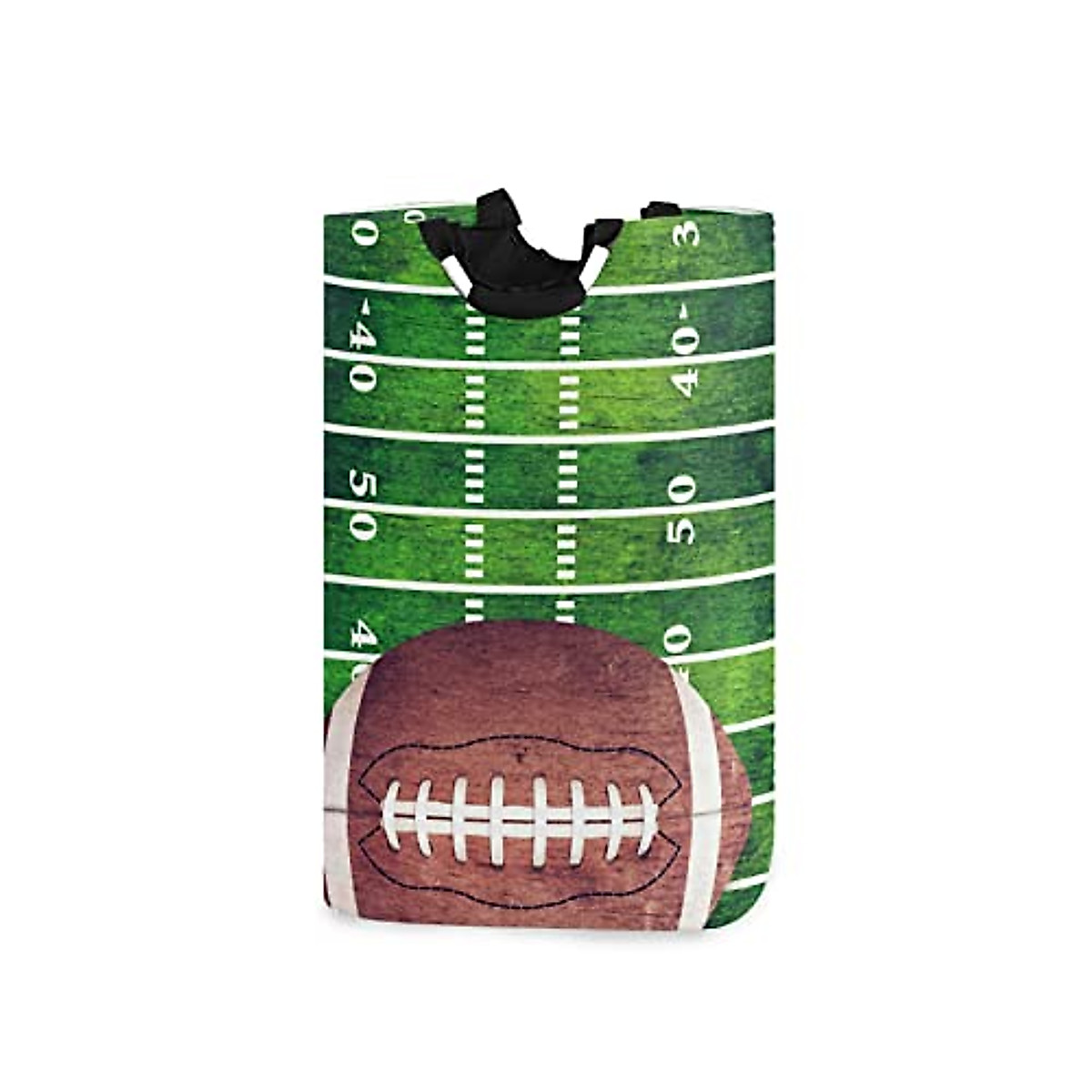 ALAZA American Football Field and Ball Laundry Basket with Handles, Durable Laundry Hamper Bag Collapsible Cloth Storage Bin for Home Bedroom Bathroom College Dorm