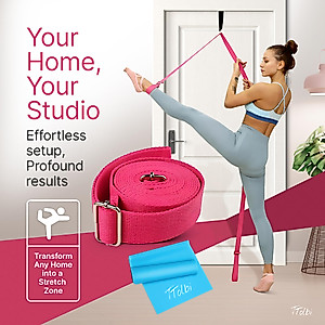 Premium Door Leg Stretcher: Stretching with Leg Flexibility Trainer, Dance Stretching Equipment: Splits Trainer Bands for Stretching in Ballet, Cheerleading, Gymnastics, Cheer Dancers Stuff, Door Stretch Strap