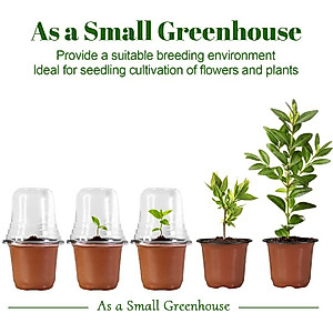 PEYOU Nursery Pots 30 Pack 4" Plant Pots with 30 Pack Humidity Domes with 10pcs Lables Plant Flower Thermostatic Nursery Pots for Plant Seeds Developing Seedlings Plants Growing