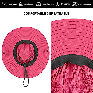 6 Pieces Womens Ponytail Wide Brim Sun Hat Packable UV Protection Beach Cap for Fishing & Hiking (Purple＆Sky Blue＆Watermelon Red＆Pink＆Orange＆Grey)