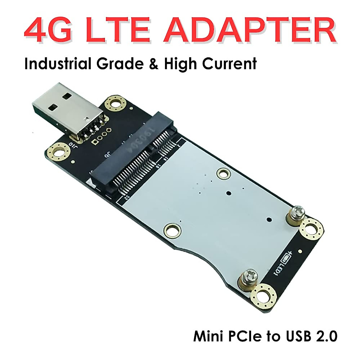 EXVIST 4G LTE Industrial Mini PCIe to USB Adapter W/SIM Card Slot for WWAN/LTE 3G/4G Module Applicable for M2M & IoT Applications Like Raspberry Pi Industrial Router IP Camera Digital Signage etc.