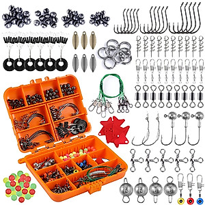 PLUSINNO Telescopic Fishing Rod and Reel, 212pcs Fishing Tackle Kit with Tackle Box