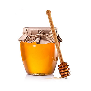 HIC Honey and Syrup Dipper Stick Server, Fine Italian Olive Wood, 6.5-Inches