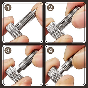 Hand Retractable Spring Plunger with Knurled Handle Stainless Steel Lock M6 Quick Release Pins, 1/4''-20 Thread Size 0.500'' Thread Length, No Patch (Silver, 2 Packs)