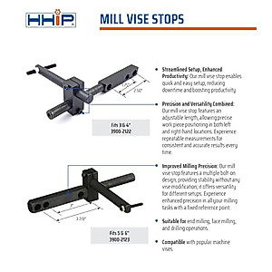 HHIP 3900-2123 Steel Mill Vise Stop for 5" and 6" Vises,Black