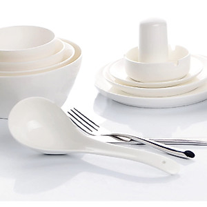 Big Porcelain Porridge Spoon Bone Chinese Large Spoons White Ceramic Japanese Deep Flatware Soup Spoons Long Handled (bright white 2 pack)