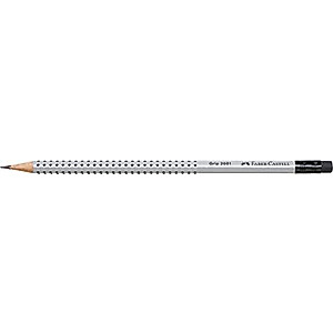 Faber-Castell Grip Graphite EcoPencils with Eraser - 12 Count - No. 2.5 Multi, 8 mm