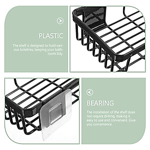 PRETYZOOM Shower Wall-Mounted Mounted Storage Rack Bathroom Wall Hanging Organizer Hollow Wall Mounted Storage Rack Drainage Organizer Bathroom Draining Shelf