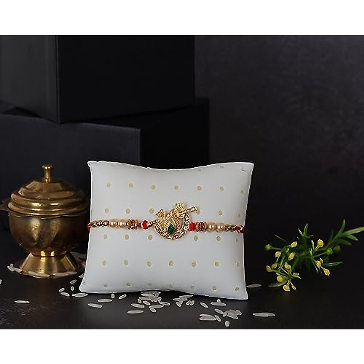 Shree Krishna Rakhi for Brother Rakshabandhan Thread/Raksha Bandhan Rakhi (Design 7, Standard)