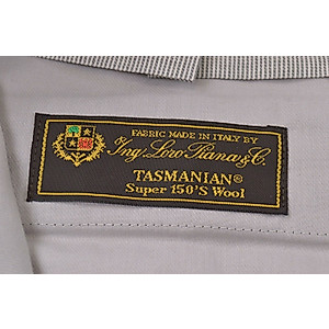 Zanella Platinum Parker Tasmanian Super 150's Wool Men Trousers - Modern Fit Flat Front Dress Pants (Dark Brown 36)