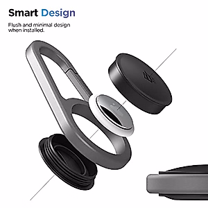 RANGLAND Carabiner AirTag Holder with Keychain - Ultra Durable Shockproof/Waterproof Case with Spring-Loaded Clip (Designed for Apple AirTag) (Aluminum)