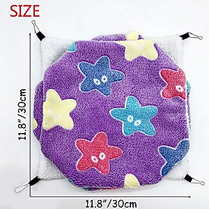 Oncpcare Small Pet Cage Hammock, Triple-Layer Sugar Glider Hammock, Hamster Cage Accessories Bedding Cozy Small Animals Bed for Chinchilla Parrot Sugar Glider Ferrets Rat Hamster Rat Playing Sleeping