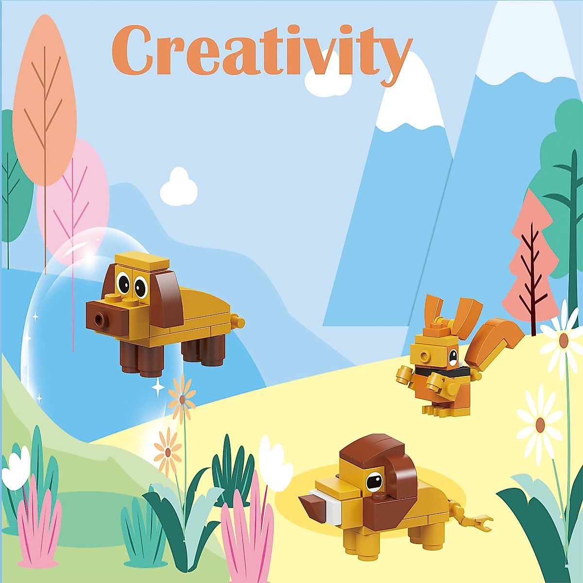 BRICHBROW Animals Building Blocks for Kids, Party Favors for Kids,Gifts Kids Prizes, Goodie Bag Fillers Carnival Prizes,Birthday (12 in 1 Animal)