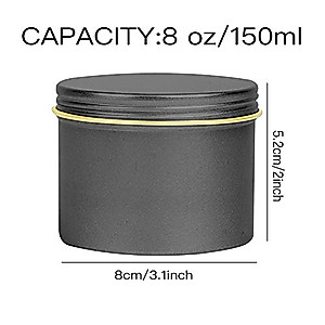 Empty Metal Tins Candle Tins,12 Pieces Metal Tins Candle Jars Candle Containers Candle Tins Empty Candle Jars for Candle Making, Candies, Gifts & Treasures, 8 oz,DIY Candle Making Needs (Black)