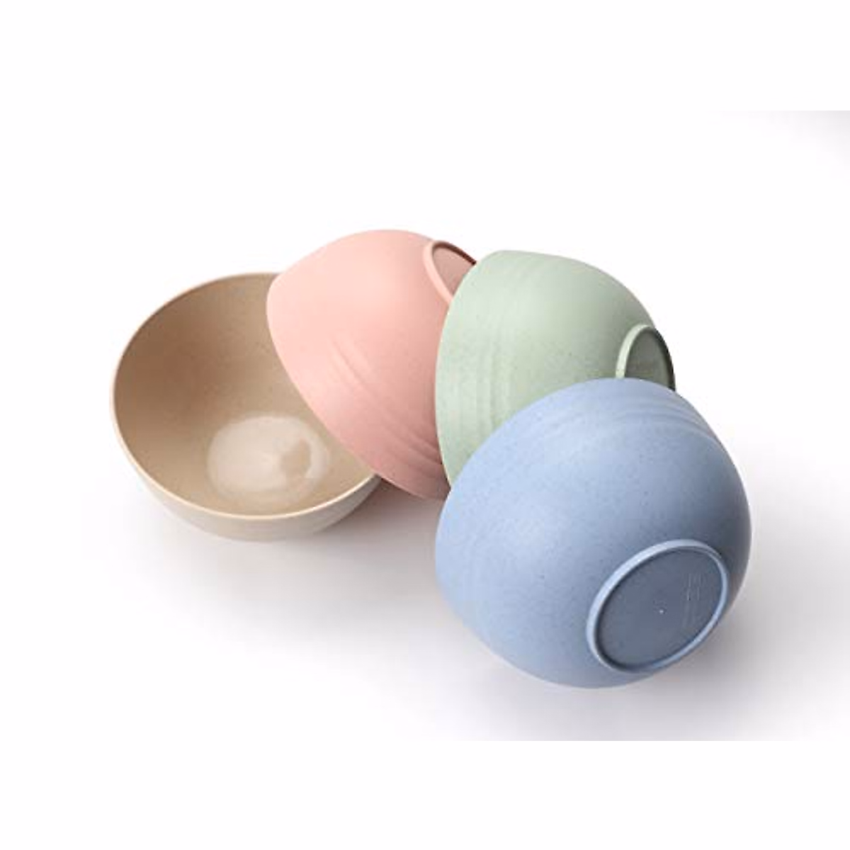 Flux Kitchenware Unbreakable Cereal Bowls - Wheat Straw Fiber - Lightweight Bowl - Dishwasher Microwave Safe - BPA Free - Ideal for Cereal Salad Soup Noodle Rice Fruit Dessert (4 Pieces)