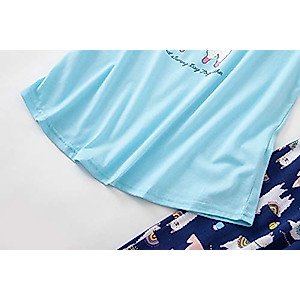 HOWINCO Pajamas for Women Cute Print Tops with Capri Pants Two Piece PJ Sets Plus Size Soft Sleepwear