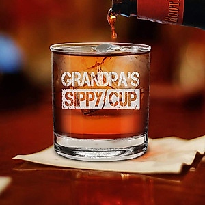 shop4ever Grandpa's Sippy Cup Engraved Whiskey Glass Promoted To Grandpa New Grandpa