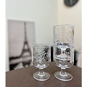 KLIFA- RENO- 12.8 ounce, Set of 4, Stackable Heavy-duty Acrylic Wine Glass, Plastic Juice Cup, Shatter-proof Drinking Glasses, BPA-Free, Plastic Drinkware, Dishwasher Safe, Reusable Goblet, Clear