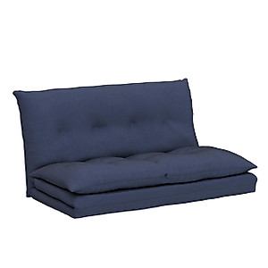 Harper & Bright Designs Floor Sofa Adjustable Lazy Sofa Bed, Foldable Mattress Futon Couch Bed, Navy Blue