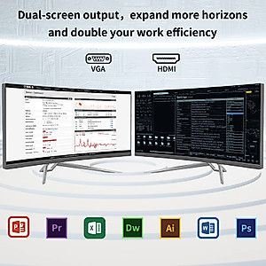 Kinupute Industrial Mini PC, Intel Core i7-5500U 2.4-3.0GHz, 16GB RAM, 512GB SSD, Windows 10 Pro, 6xCOM RS232/RS485, 4xUSB 3.0, HDMI/VGA Ports, Auto Power On, Full Metal Case