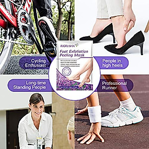 YING HUA XING Foot Mask, Dry Feet Skin Remover Mask, Foot Skin Peeling Mask Large, Foot Masks For Dry Cracked Feet- Lavender 3 Pack