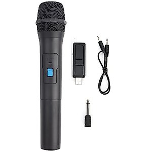 Microphone, VHF Handheld Cordless Dynamic Mic System with USB Receiver for Karaoke Wedding Party Singing Classroom